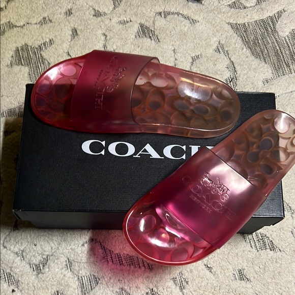 Coach | Shoes | Coach Pink Slide Sandals | Poshmark